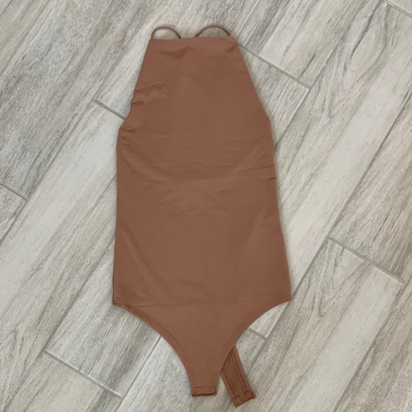 Amisu | Tops | Amisu Tan Bodysuit Crossed Strap Size Xs | Poshmark